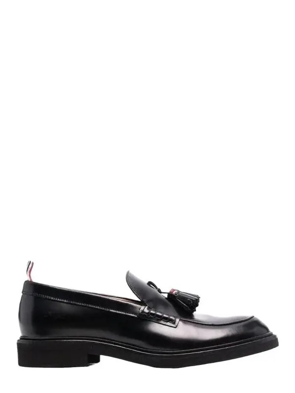 Thom Browne Round Toe Slip-on Loafers - Black