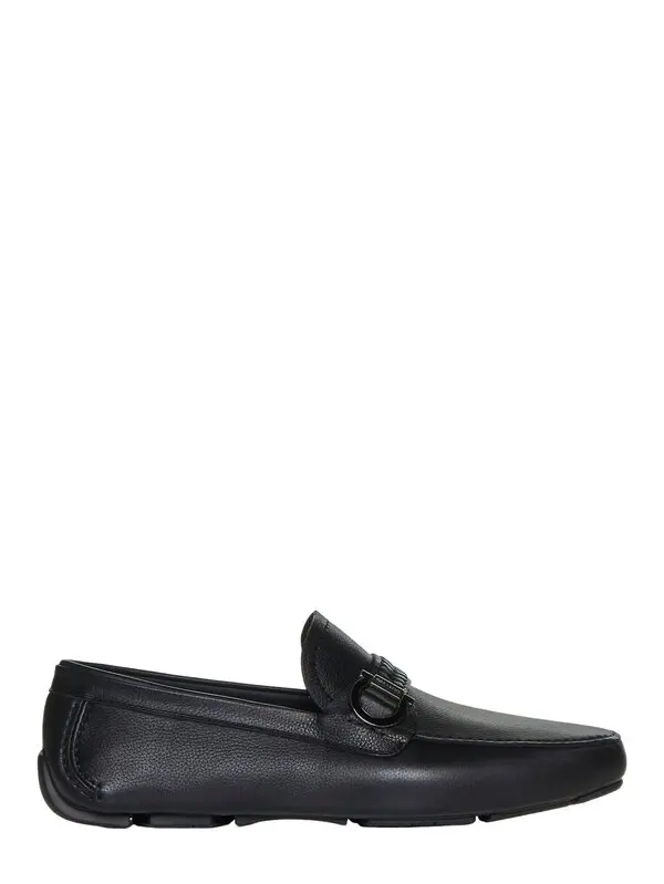 FERRAGAMO Leather Loafers - Black