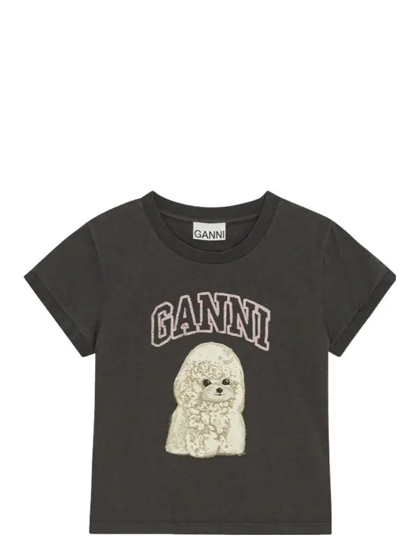 GANNI Poodle Graphic T-shirt - Black
