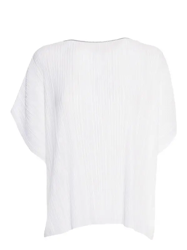 Fabiana Filippi Pleated Short-sleeve Blouse With Embellishments - White