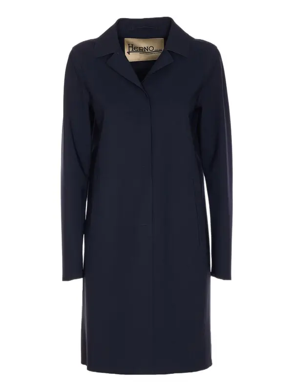 Herno Single-breasted Long-sleeved Coat - Black