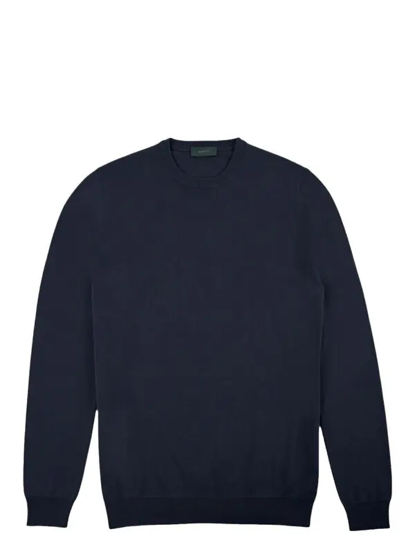 ZANONE Classic Crew Neck Cotton Sweater - Blue