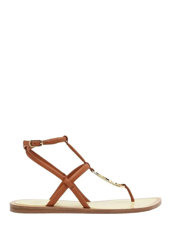 Fendi O'lock Thong Sandals - Brown