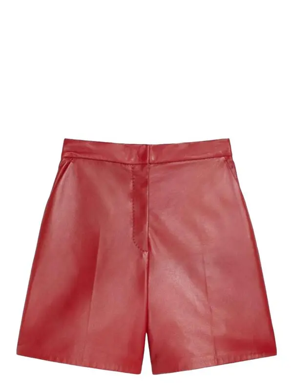 Max Mara High Waist Tailored Shorts With Belted Detail - Red