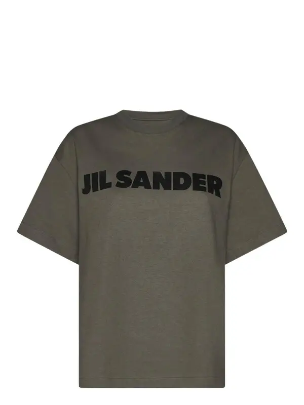 JIL SANDER Crewneck Logo T-shirt - Green