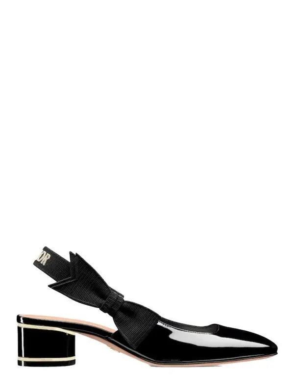 Dior Slingback Pumps With Bow Detailing - Black