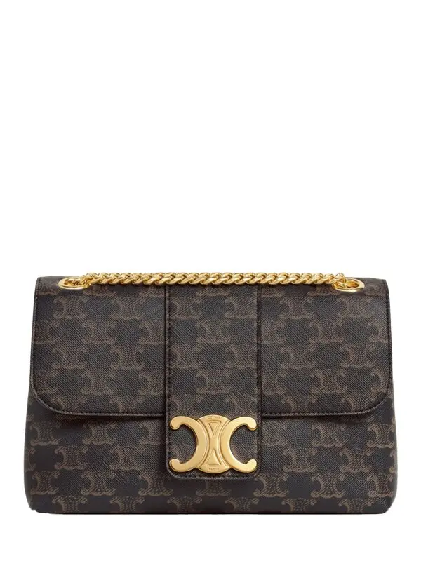 Celine Medium Victoire Bag In Triomphe Canvas - Tan
