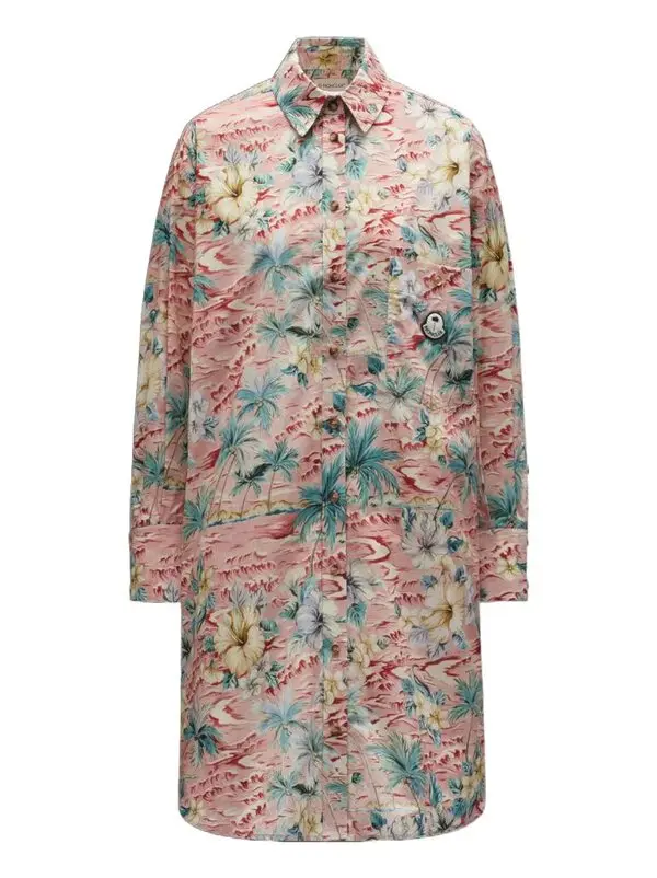 Moncler X Palm Angels Tropical Print Shirt - Nude