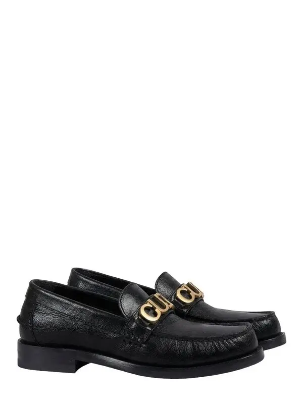 Gucci Logo Plaque Slip-on Loafers - Black