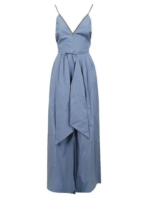 Brunello Cucinelli V-neck Sleeveless Dress - Blue