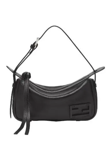 Fendi Ff Embossed Mini Shoulder Bag - Black