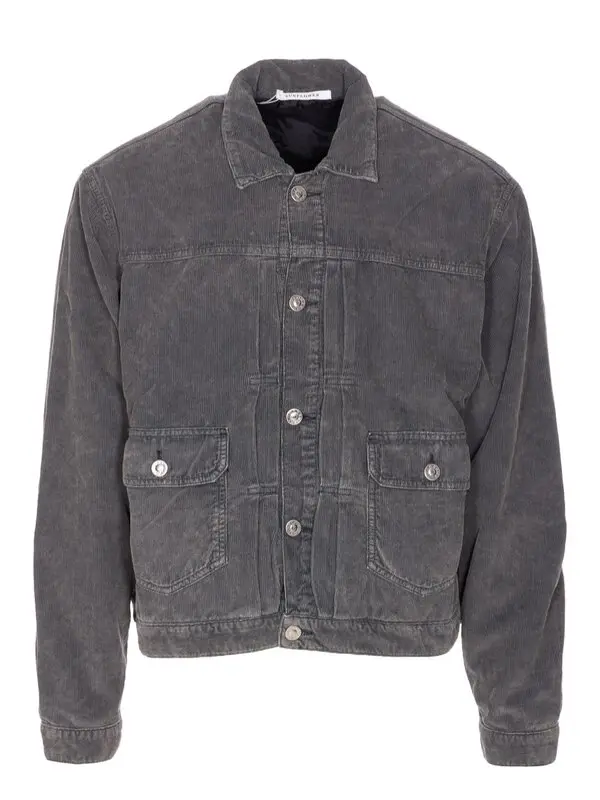 SUNFLOWER Buttoned Velvet Jacket - Grey