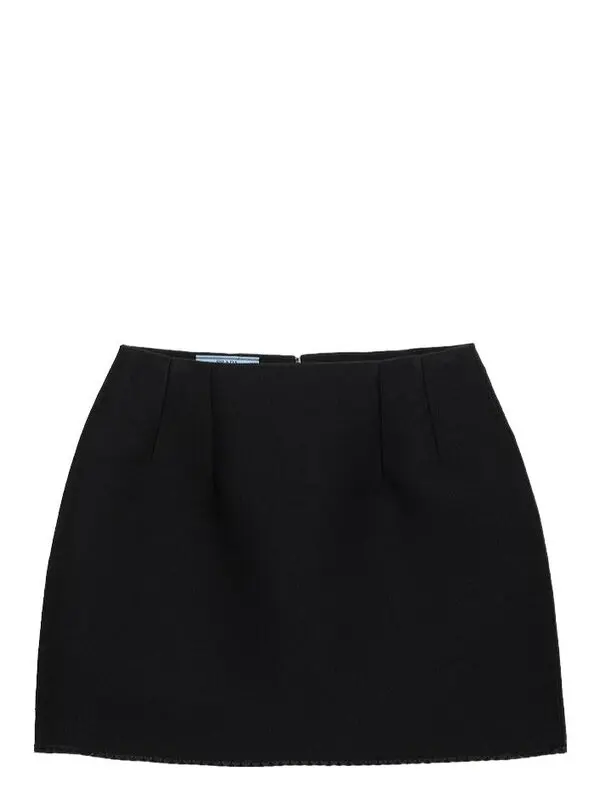 Prada Mini Skirt With Lace Trim - Black