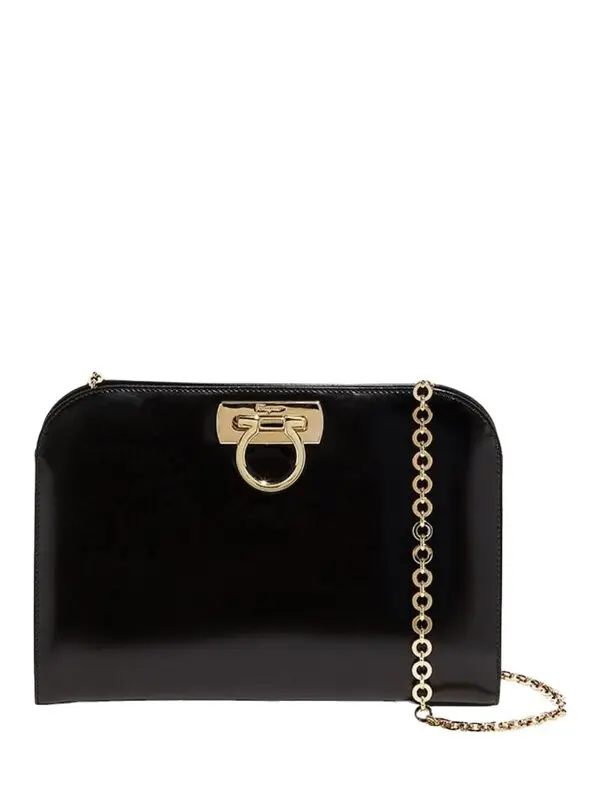 FERRAGAMO Gancini Buckle Clutch - Black
