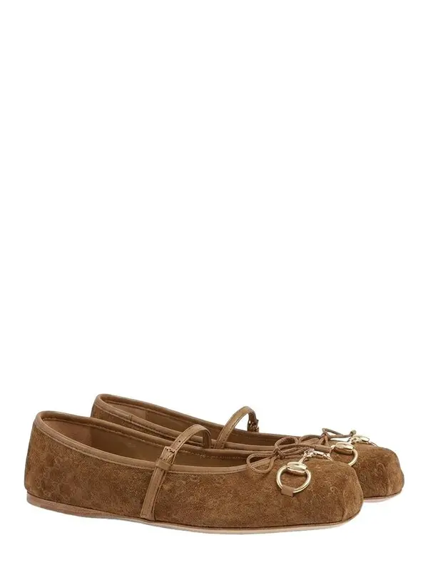 Gucci Horsebit Ballet Flats - Light Brown