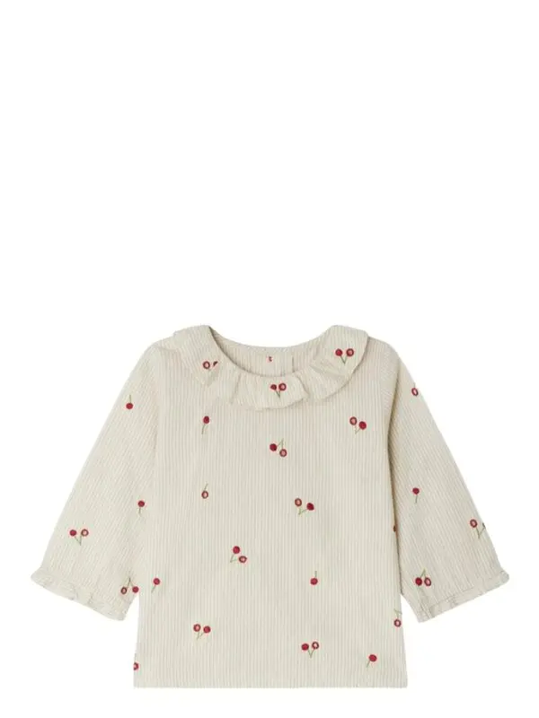 Bonpoint Ganiti Cherry Embroidered Blouse - White