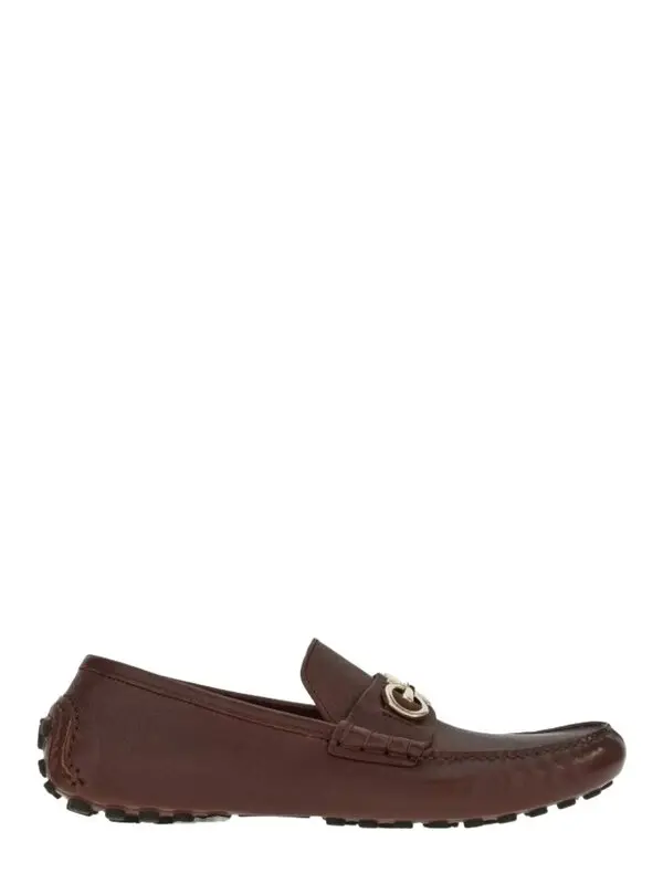 FERRAGAMO Grazioso Gancio Buckle Loafers - Green