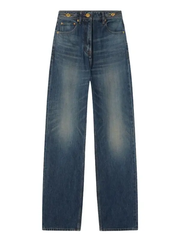 Versace Straight Leg Jeans With Medusa '95 Hardware - Blue