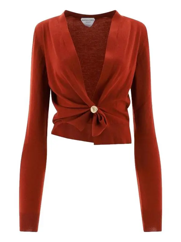 Bottega Veneta Knitted Cardigan With Buckle Detail - Red