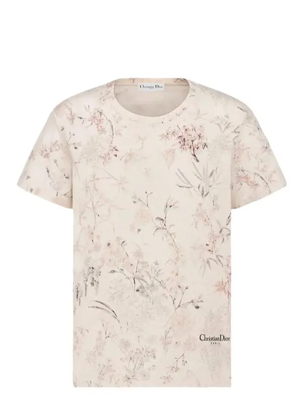 Dior Embroidered T-shirt With Millefiori Pattern - White