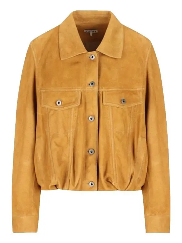 Loewe Balloon Silhouette Buttoned Jacket - Camel