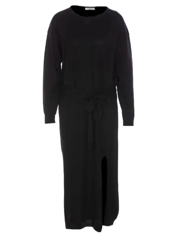LEMAIRE Long Sleeve Lace Detailed Dress - Black
