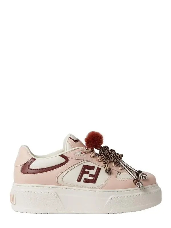 Fendi Low-top Platform Sneakers With Ff Appliqué And Charm Details - Pink