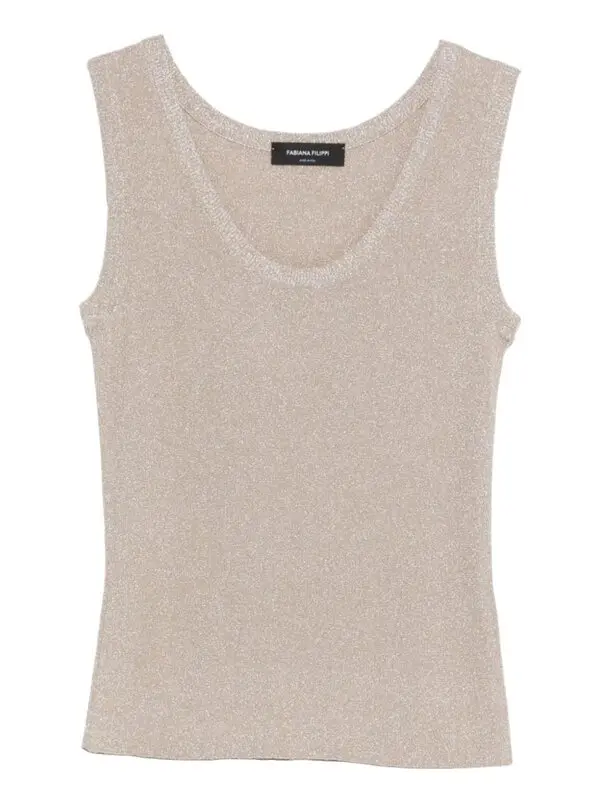 Fabiana Filippi Shimmering Sleeveless Top - Nude