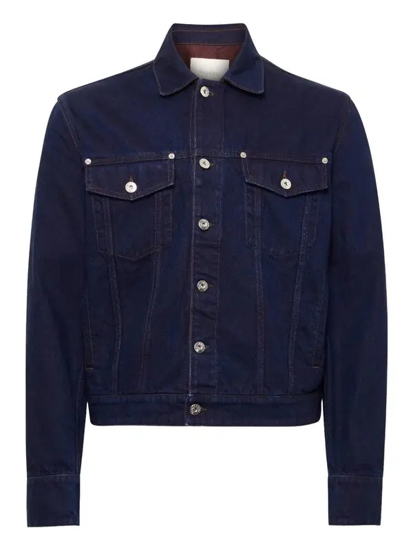 J.W.ANDERSON Boxy Fit Denim Jacket With Turn-up Cuffs - Blue/red