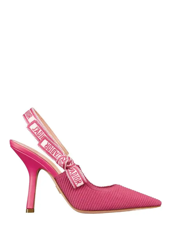 Dior J'adior Slingback Pumps With Embroidered Ribbon - Pink