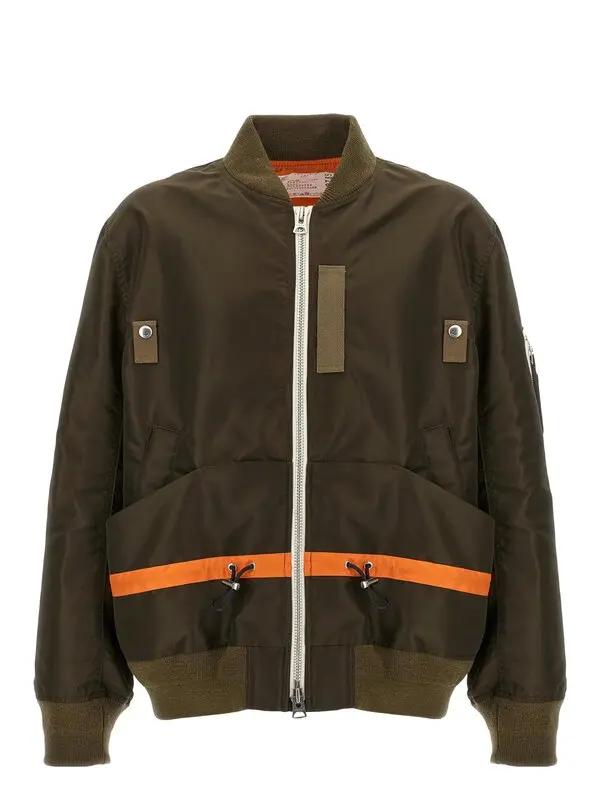 Sacai Drawstring-waist Bomber Jacket - Green