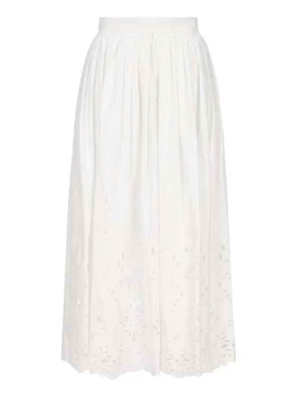 Chloé Embroidered Mid-length Skirt - White
