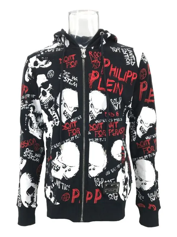 Philipp Plein Skull Print Zip-up Hoodie - Multicolor
