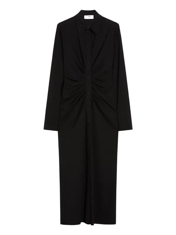 Sportmax Pirania Ruched Button-up Dress - Black