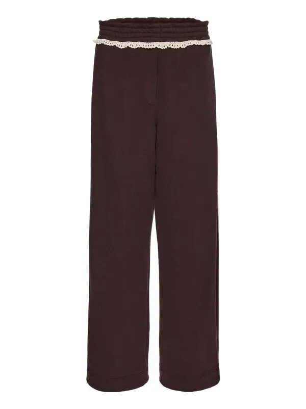 Magda Butrym Lace-detail Cotton Track Pants - Black