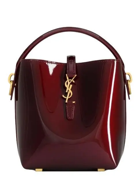 Saint Laurent Le 37 Mini Shoulder Bag With Logo Plaque - Bright Wine Red