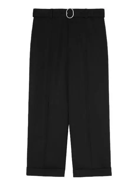 JIL SANDER Belted Trousers - Black