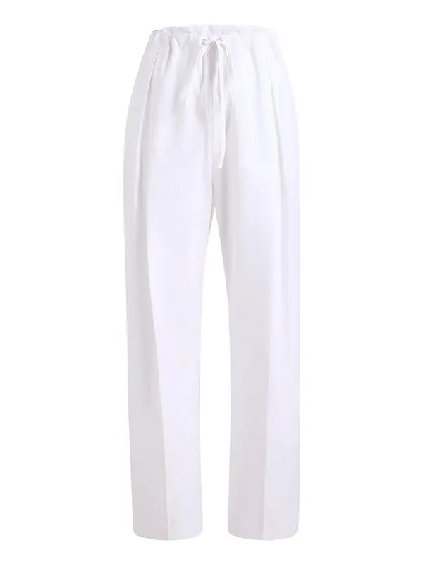 Khaite Pressed Crease Drawstring Trousers - White