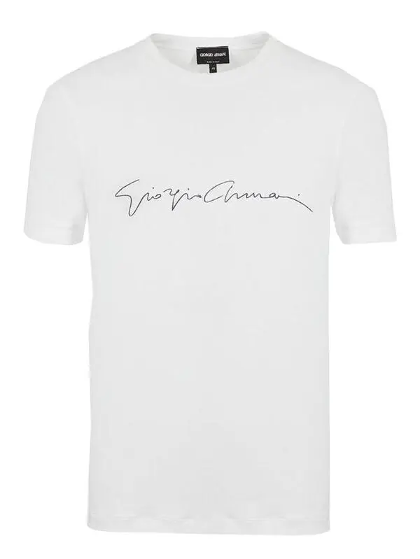 Giorgio Armani Logo Print Crewneck T-shirt - White