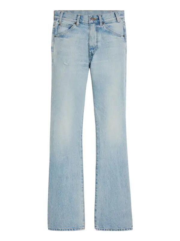 Celine Dylan Flared Jeans In Rider Wash Denim - Blue
