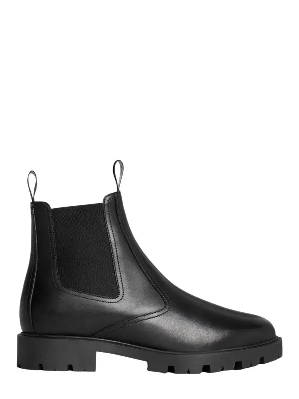Celine Margaret Shearling Lined Calfskin Chelsea Boots - Black