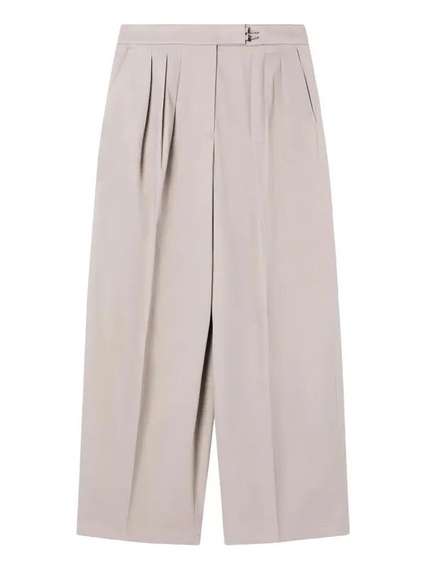Emporio Armani Pleated Wide-leg Trousers - Beige