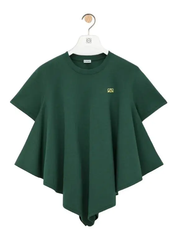 Loewe Cape Effect T-shirt With Double Embroidery - Dark Green