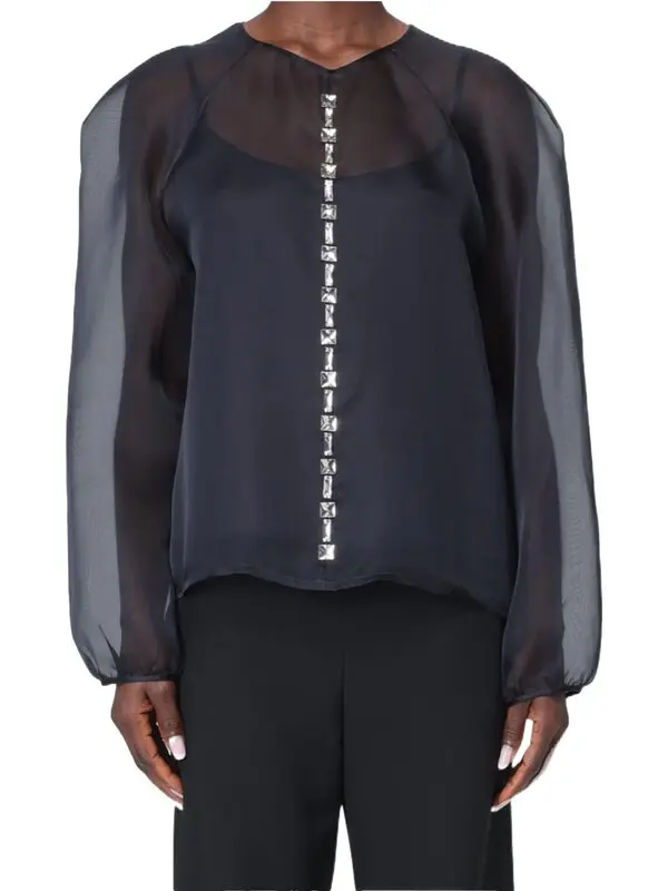 Fabiana Filippi Embellished Long Sleeve Blouse - Black