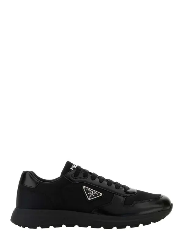 Prada Logo Plaque Low-top Sneakers - Black