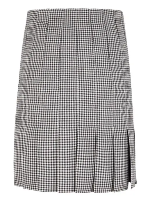 FERRAGAMO Pleated Checked Skirt - Black/white