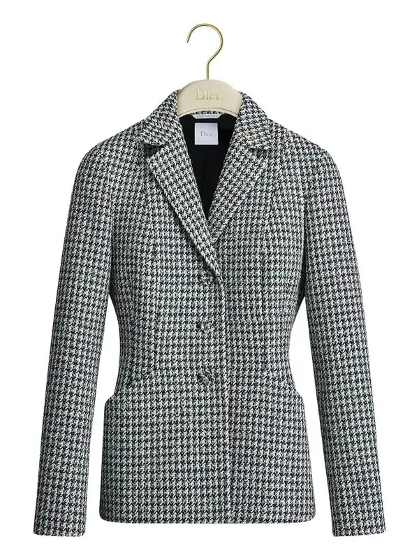 Dior Fitted Jacket With Houndstooth Pattern And Sequins - No