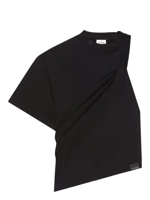 COURREGES Courrèges Twisted Asymmetric T-shirt - Black