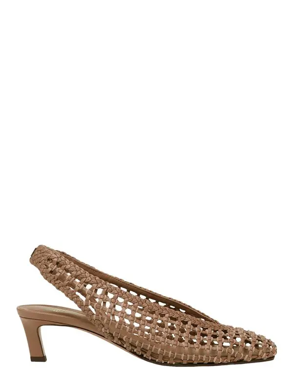 Fendi Woven Low-heel Slingback Pumps - Light Brown