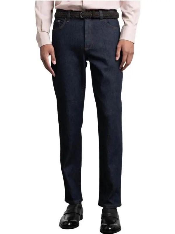 Zegna Dark Wash Straight Leg Jeans - Black